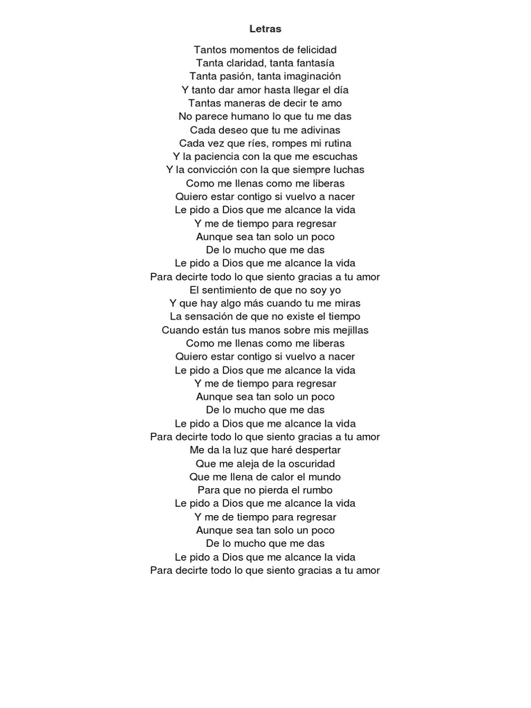 Sin Bandera - Que Me Alcance La Vida | PDF