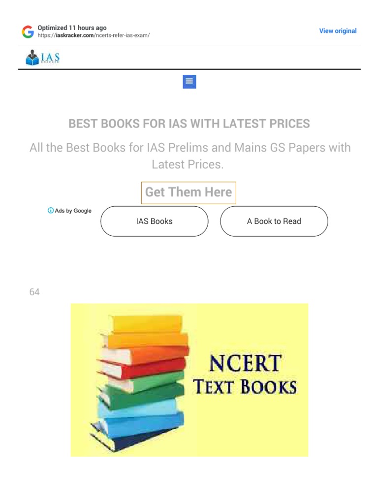 List of Best NCERT Books For IAS Exam - IAS Kracker PDF | PDF ...