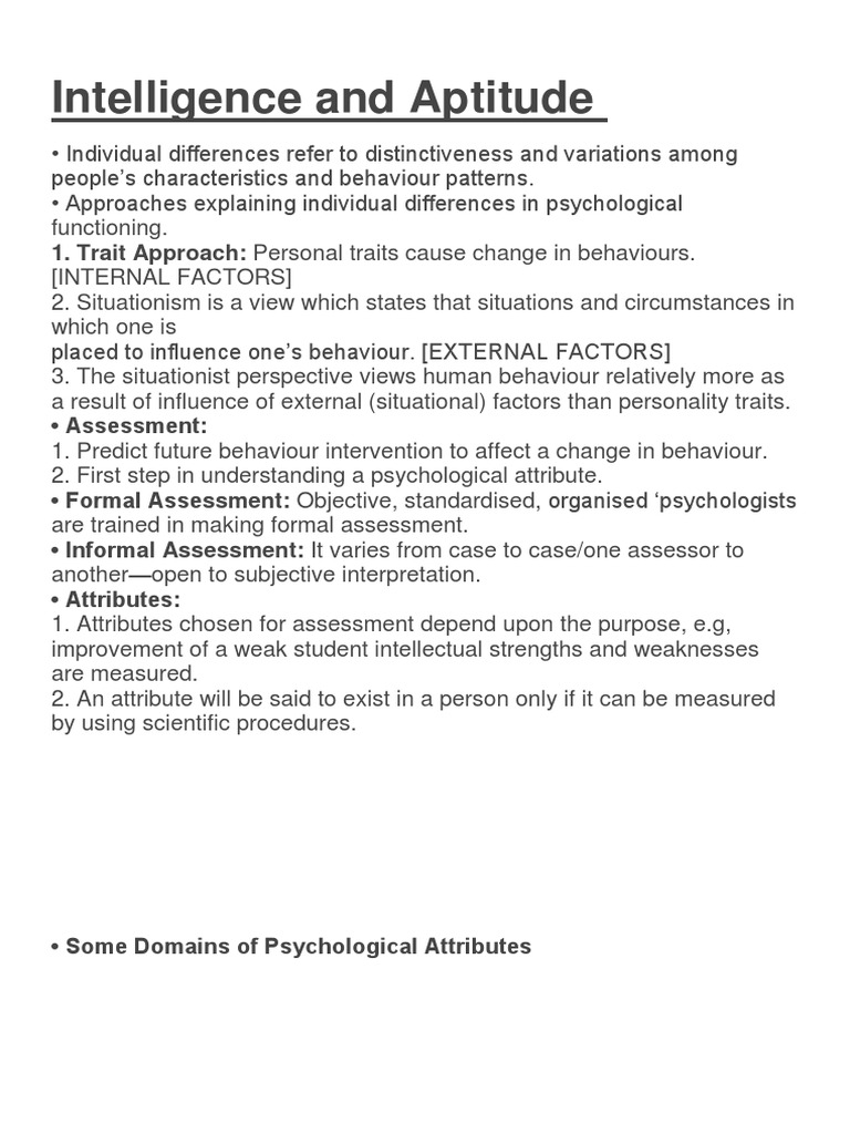Intelligence and Aptitude | PDF | Id | Intelligence Quotient