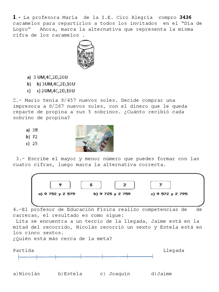 Actividades Matemáticas para 4° Grado | PDF | Ocio | Naturaleza