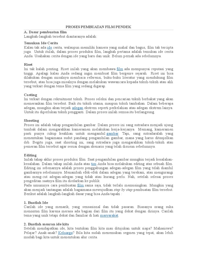 Proses Pembuatan Film | PDF