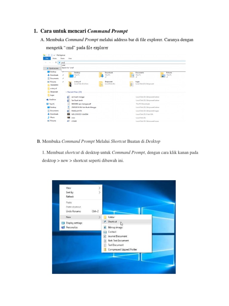 Cara Untuk Mencari Command Prompt | PDF | Computers