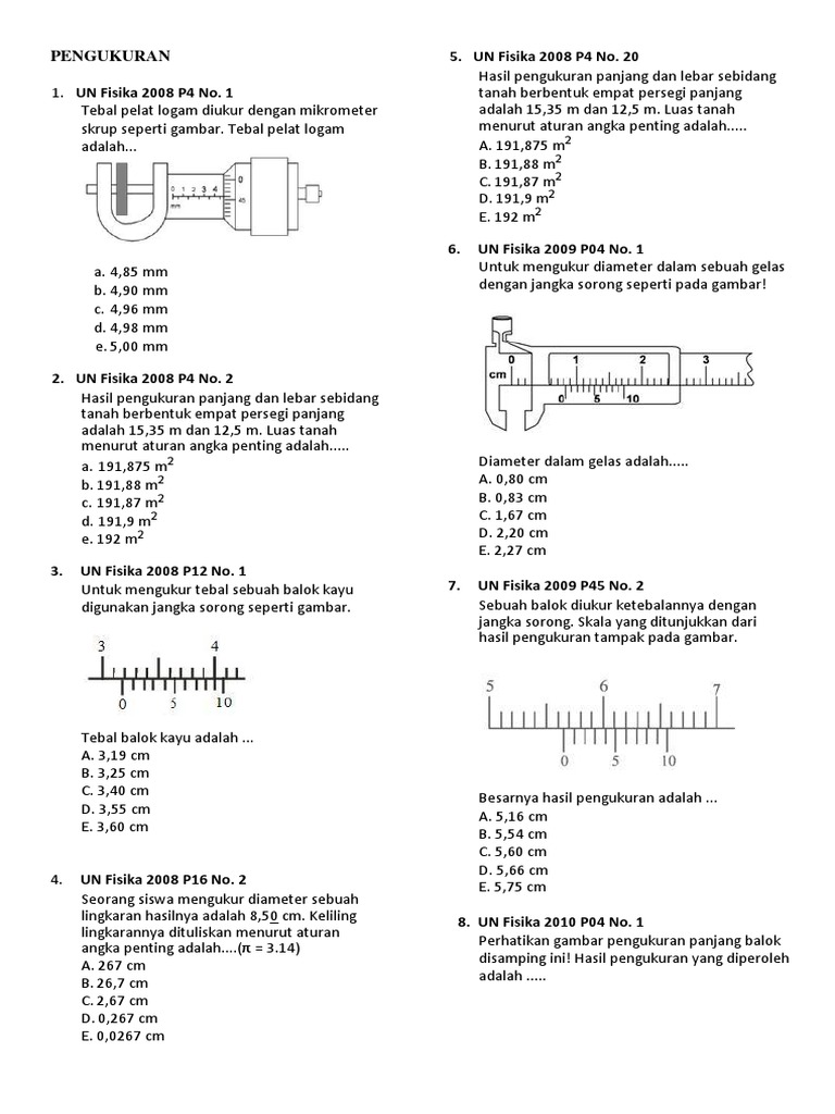 Soal PENGUKURAN | PDF