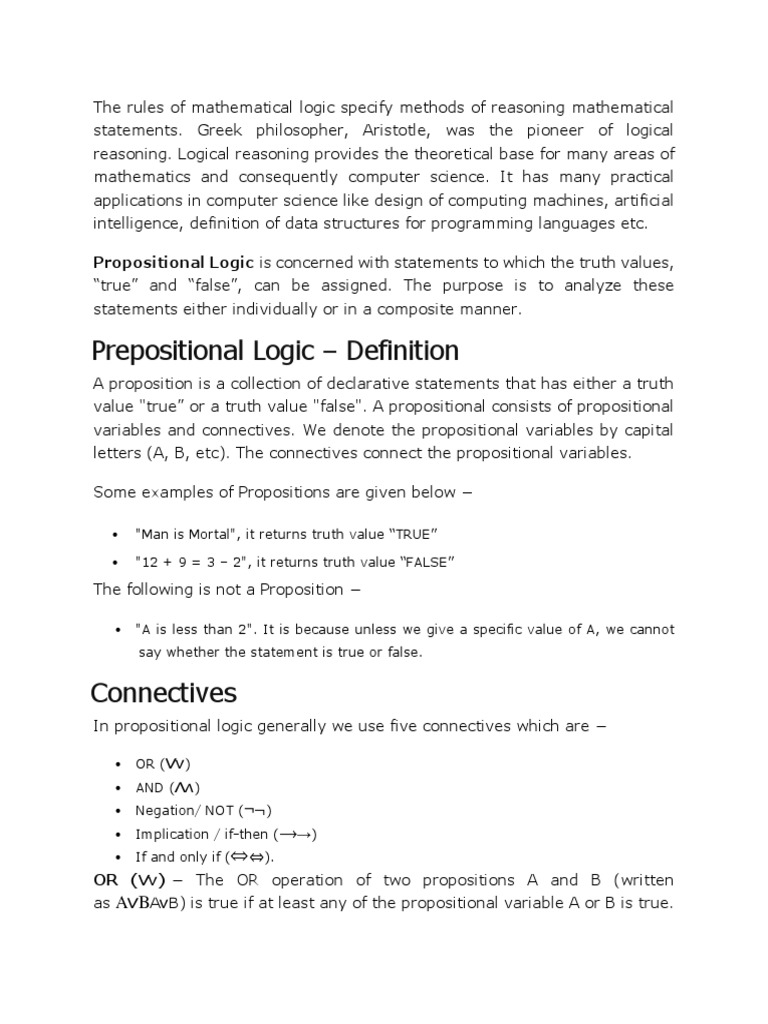 The Rules of Mathematical Logic Specify Methods of Reasoning ...