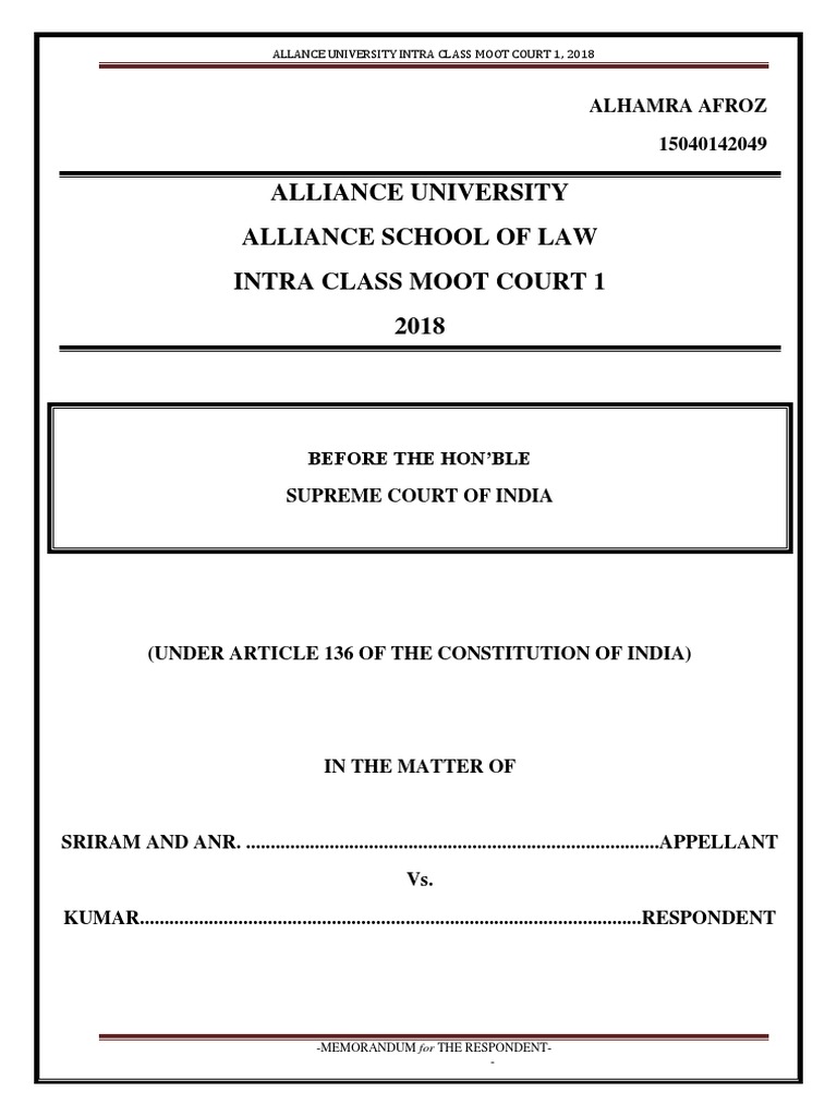 MOOT COURT 1.docx | Lawyer | Advocate