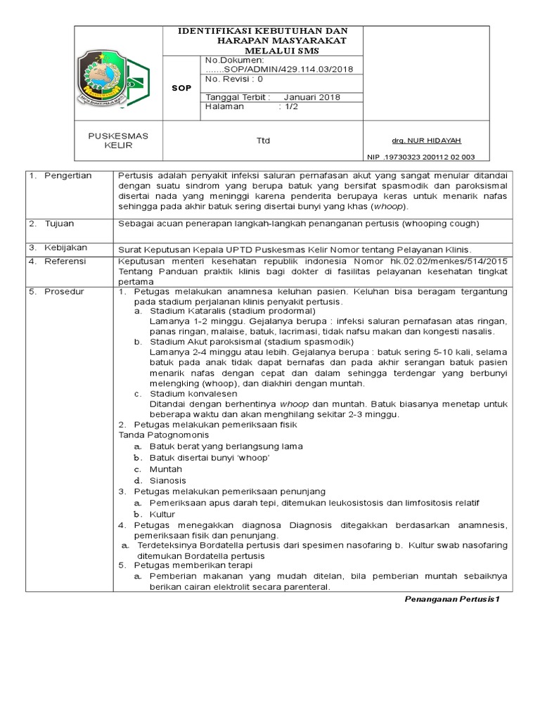 Sop Pertusis | PDF