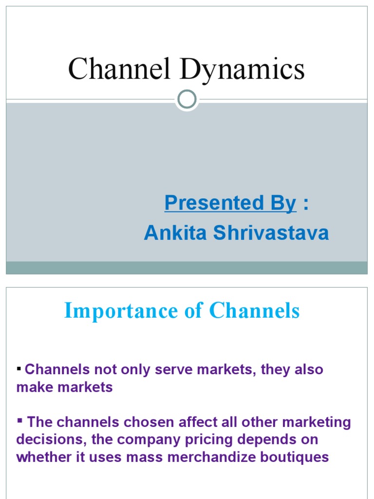 Channel Dynamics: Presented By: Ankita Shrivastava | PDF | Marketing ...