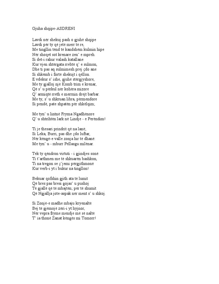 Gjuha Shqipe ASDRENI | PDF