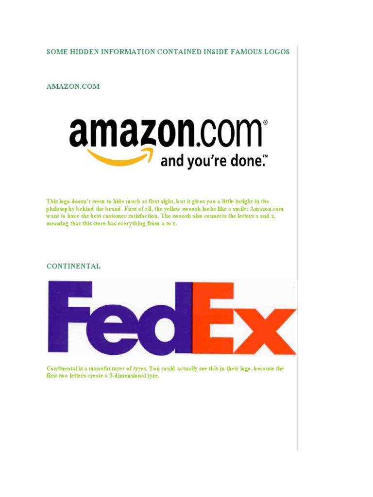 Some Hidden Information Contained Inside Famous Logos | PDF | Games ...