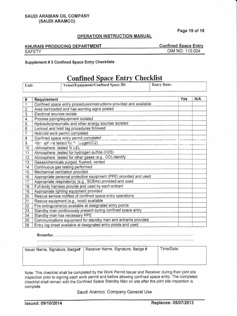 317361957-CONFINED-SPACE-ENTRY-PROCEDURE-ARAMCO.pdf | Hazards | Safety