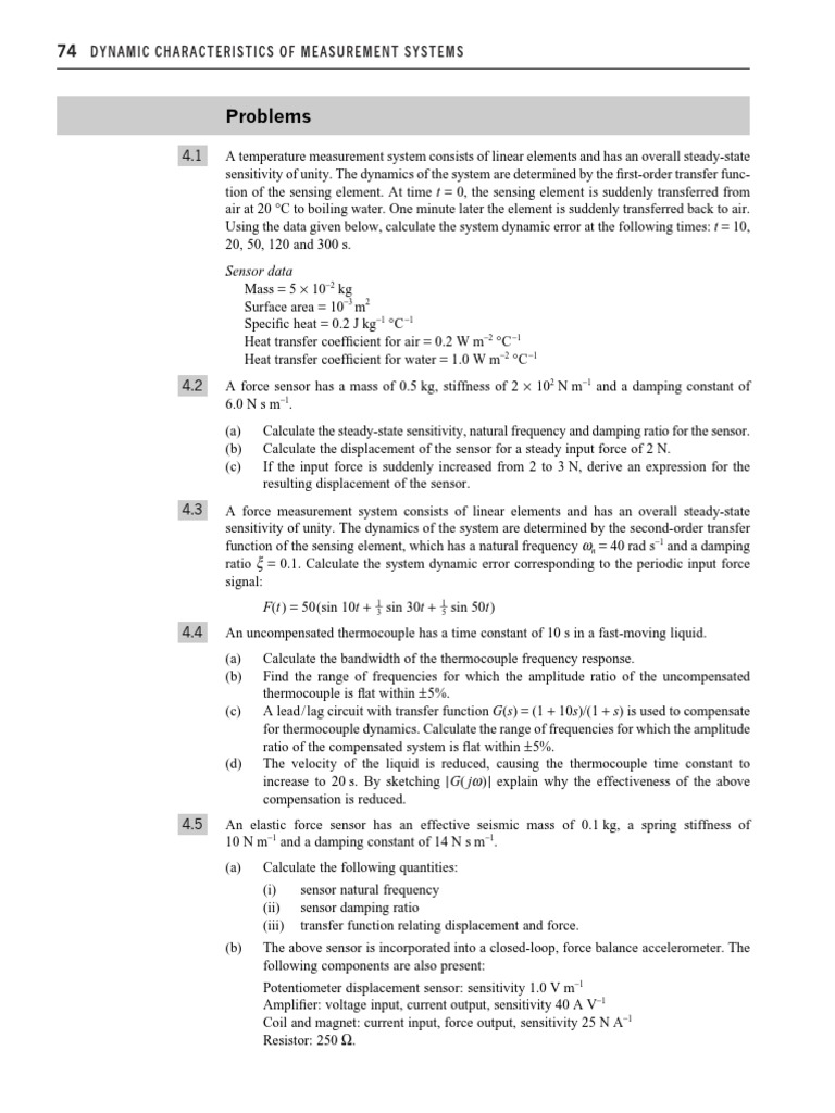 Principles of Measurement Systems 20051 | PDF | Sensor | Thermocouple