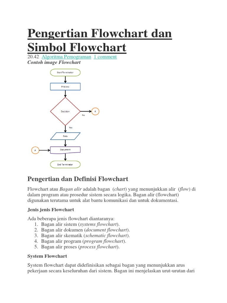 Pengertian Flowchart Dan Simbol Flowchart | PDF