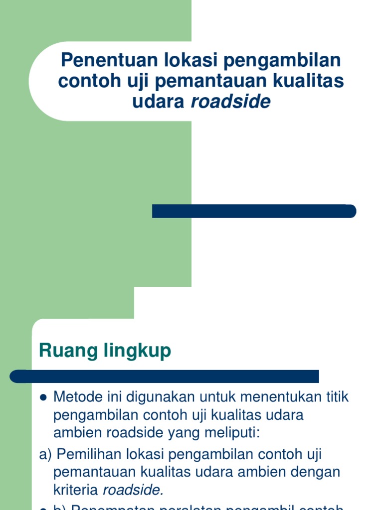 Teknik Sampling Kualitas Udara Roadside | PDF