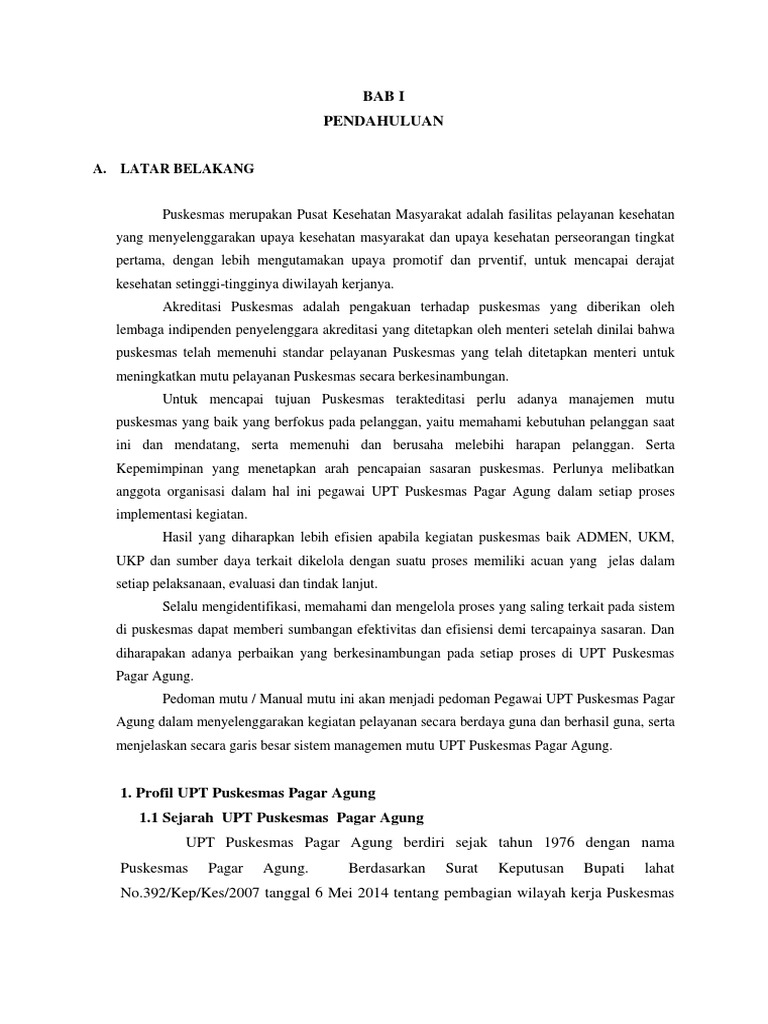 Manual Mutu Pagar Agung Final | PDF