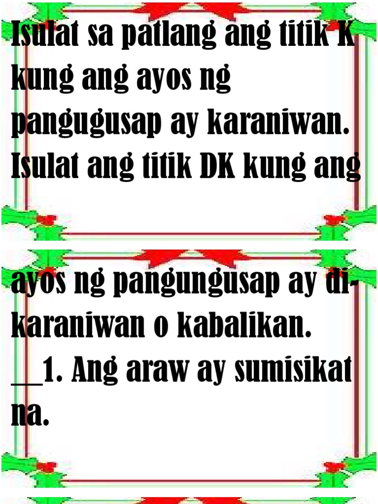 Karaniwan at Di Karaniwang Ayos | PDF