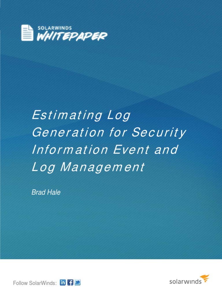 Estimating Log Generation White Paper PDF | PDF | Computer Network ...