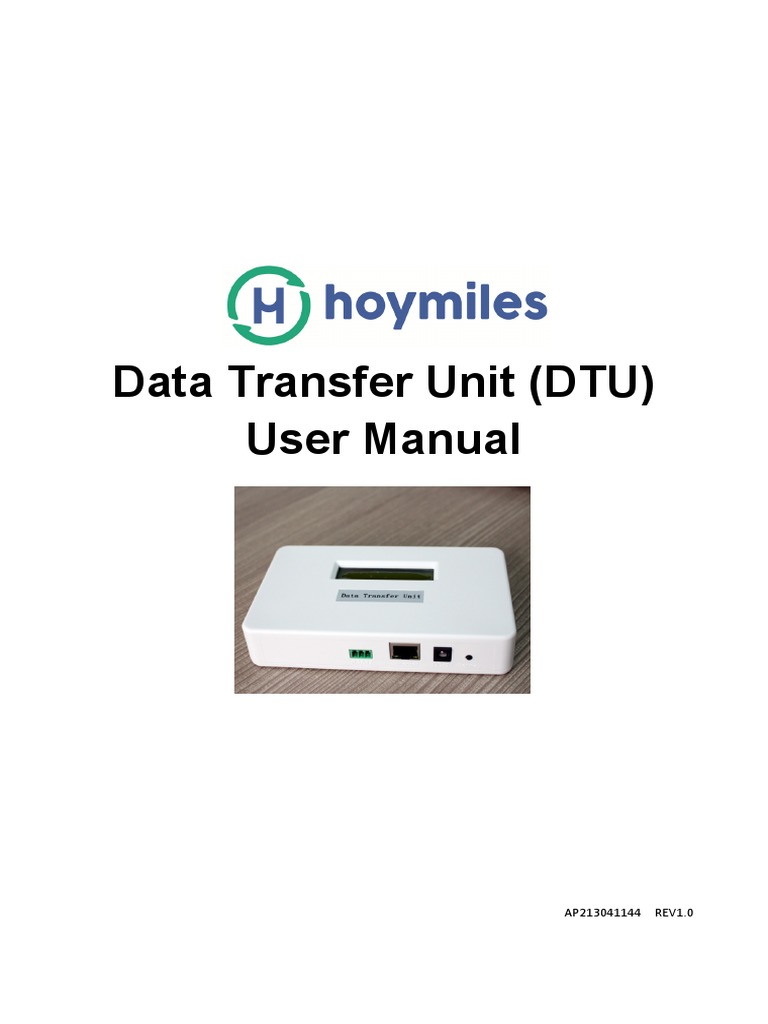 Dtu User Manual Pdf Electrical Engineering Computing