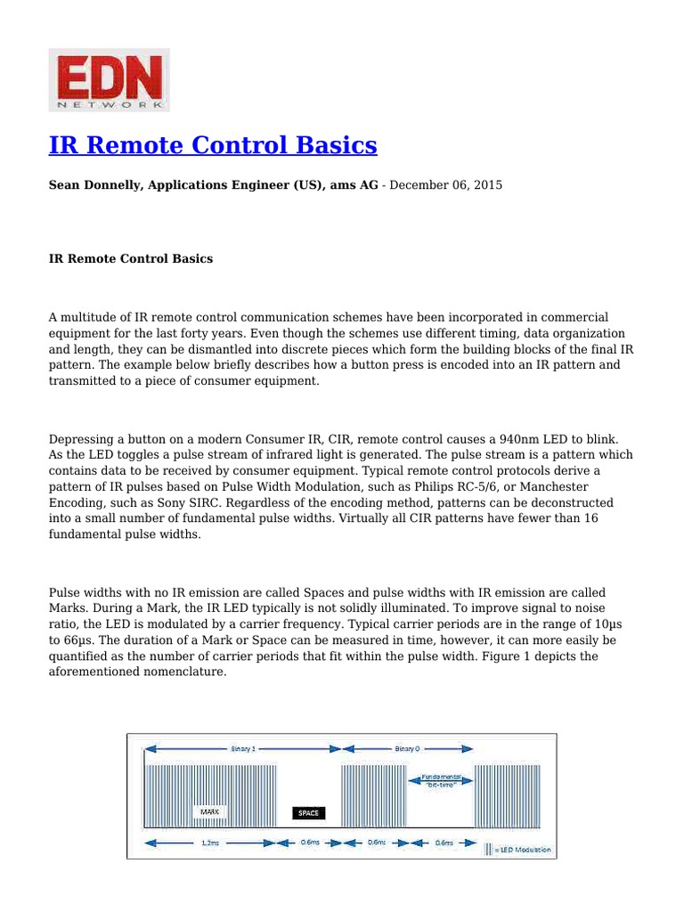 IR Remote Control Basics | PDF | Infrared | Remote Control