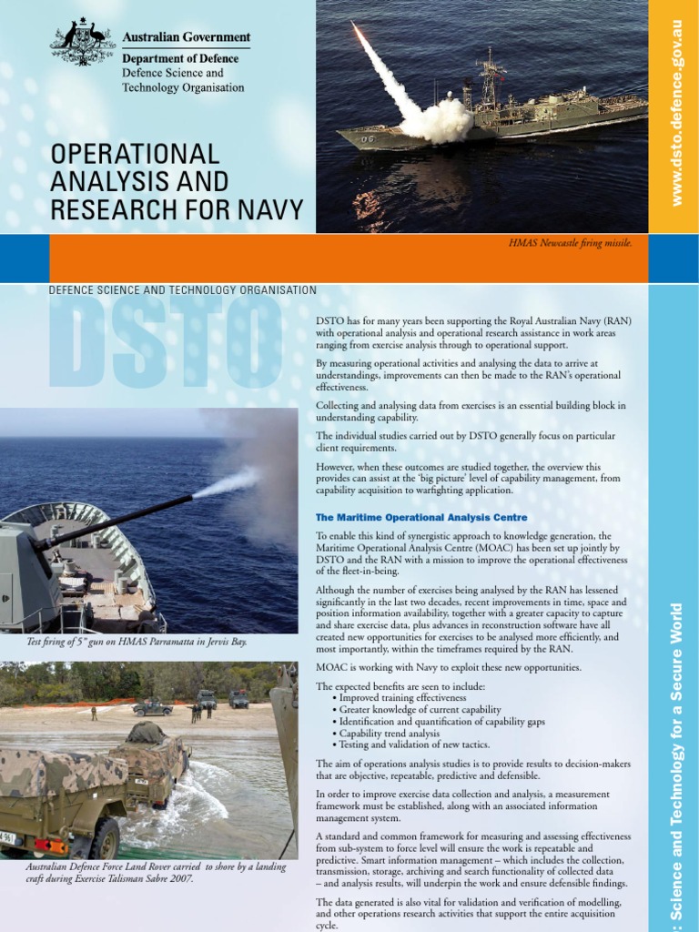 DSTO Operational Analysis for Navy | PDF | Operations Research ...