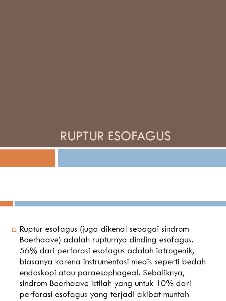 Ruptur Esofagus | PDF