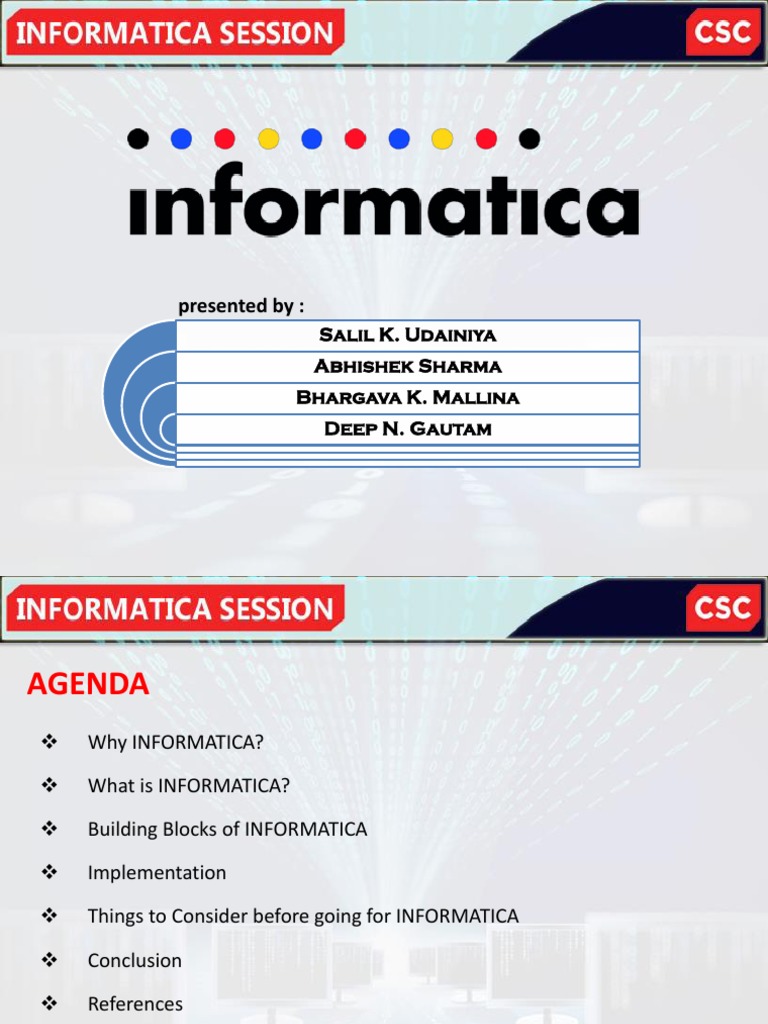 Informatica Presentation | PDF | Computer Architecture | Computer Data