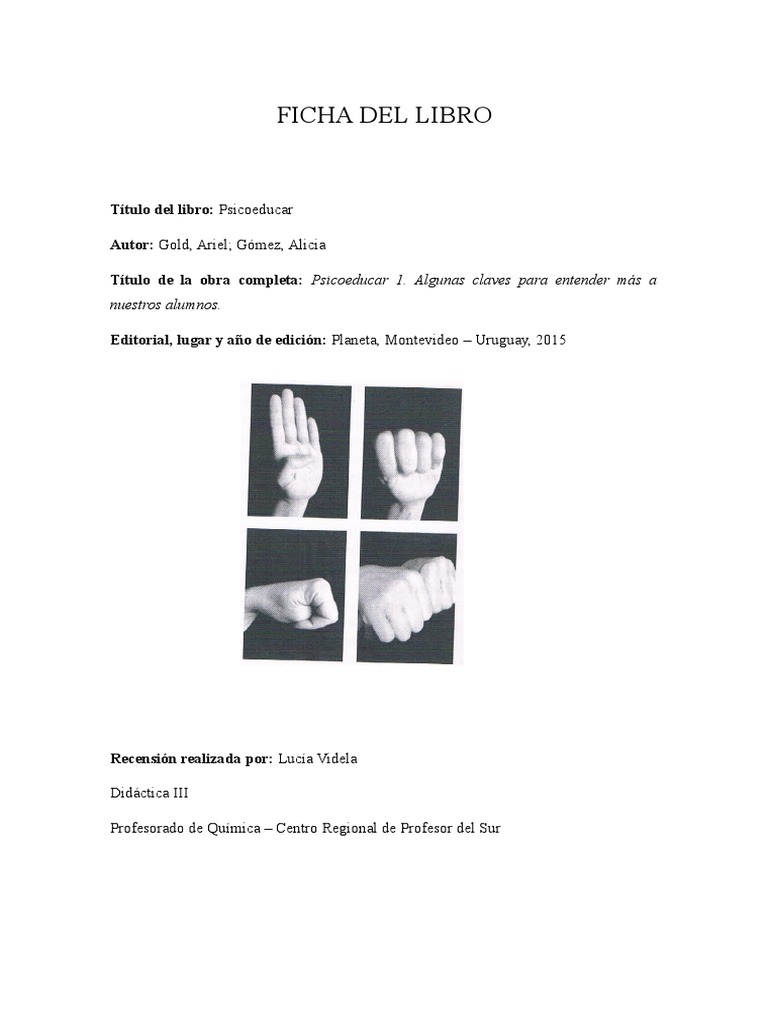 Recensión - Psicoeducar 1 | PDF | Maestros | Las emociones