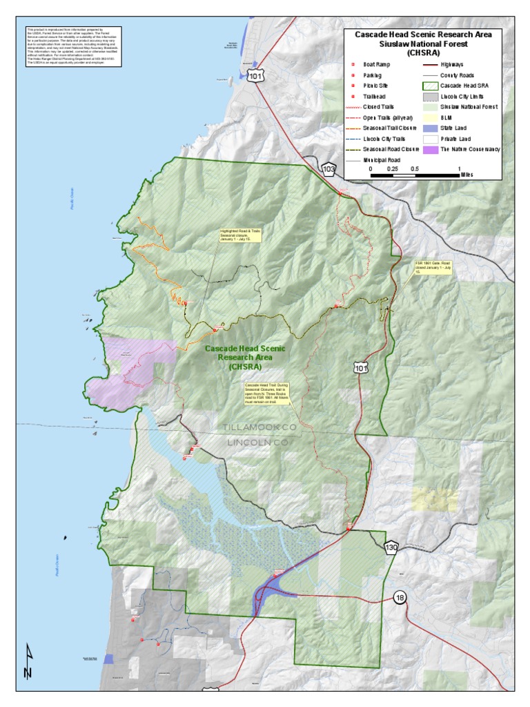 Map of Cascade Head Region | PDF | Trail | Business