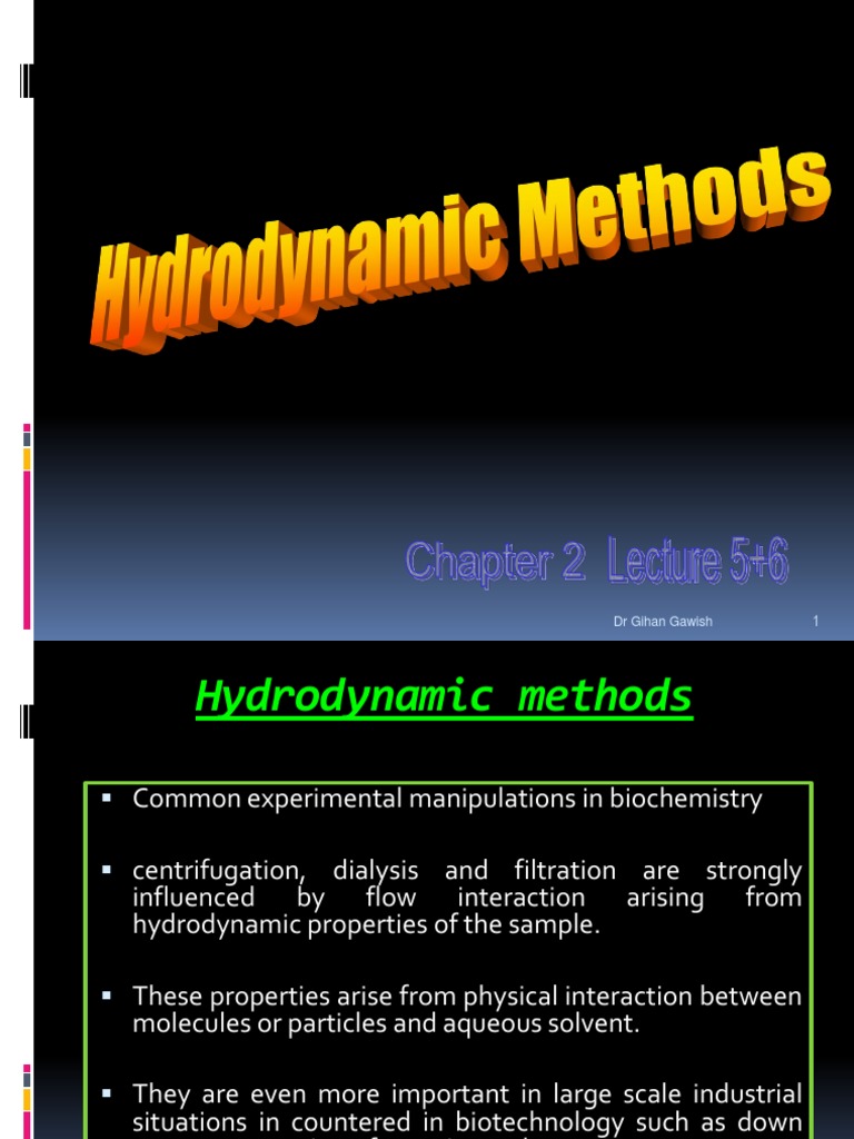 2-Hydrodynamic Methods (Sedimentation, Centrifugation and ...