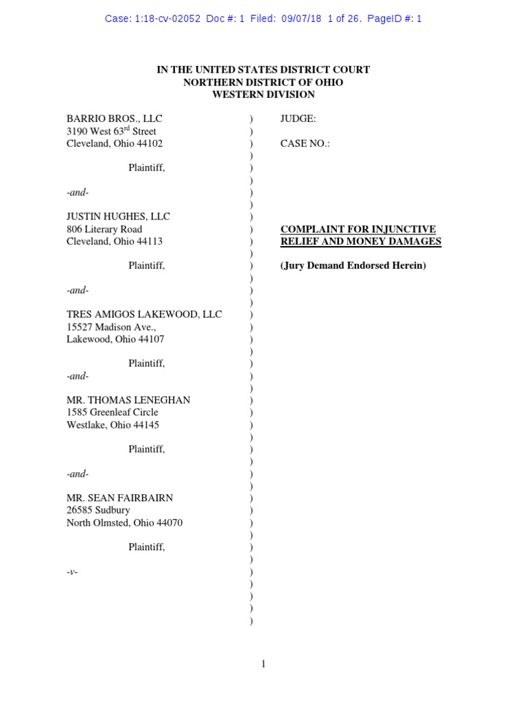 Barrio Bros. v. Revolucion - Complaint | PDF | Tortious Interference | Trade Secret