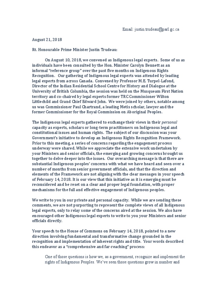 Letter | PDF | Treaty | Canada