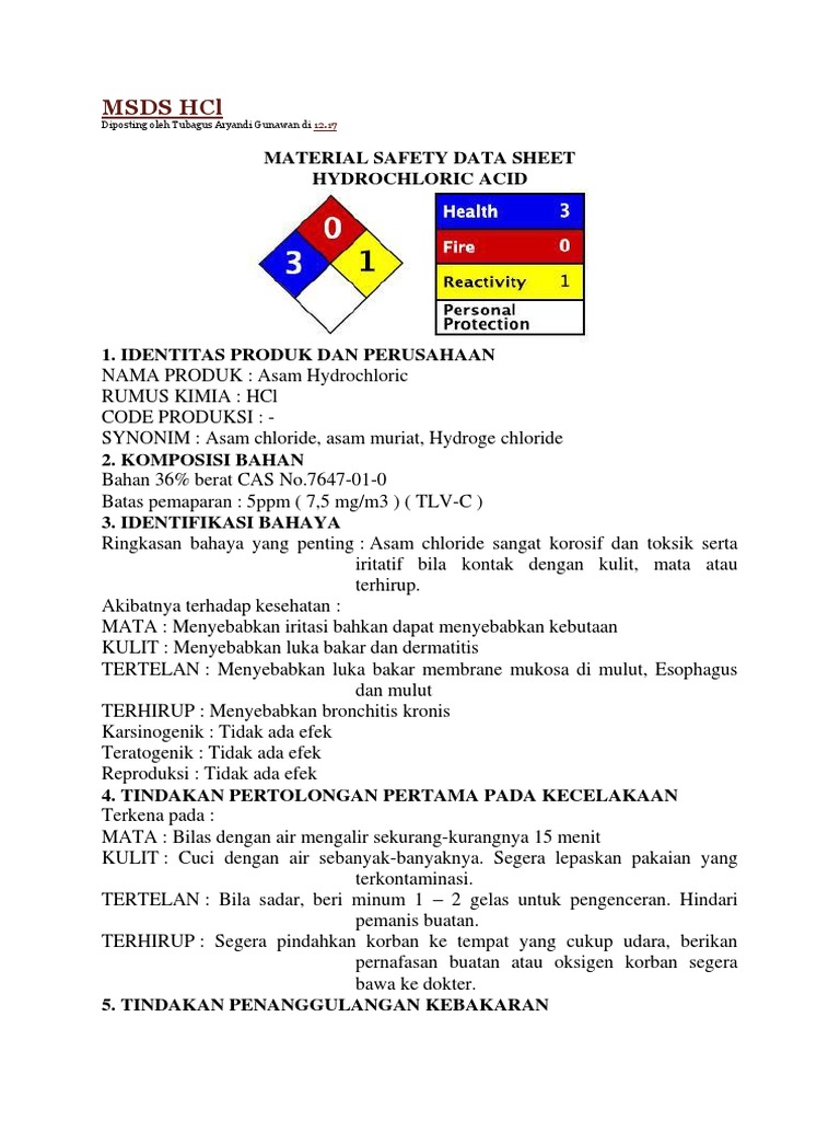 MSDS HCL | PDF