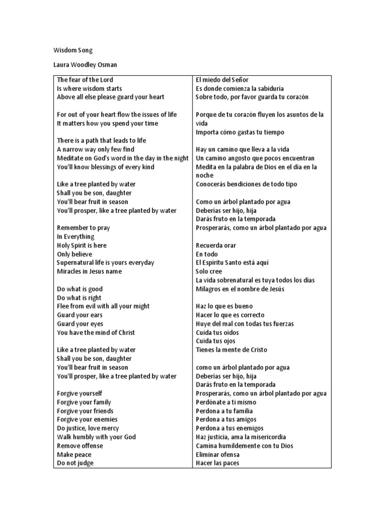 Wisdom Song | PDF