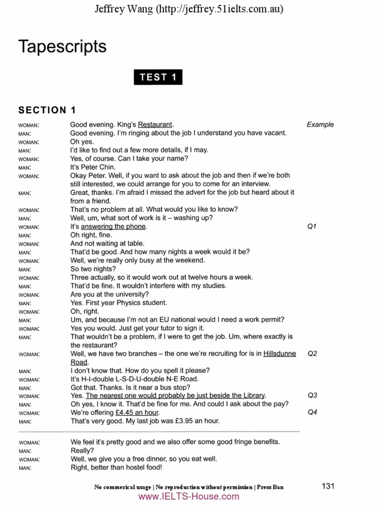 Tapescripts and Answers PDF | PDF