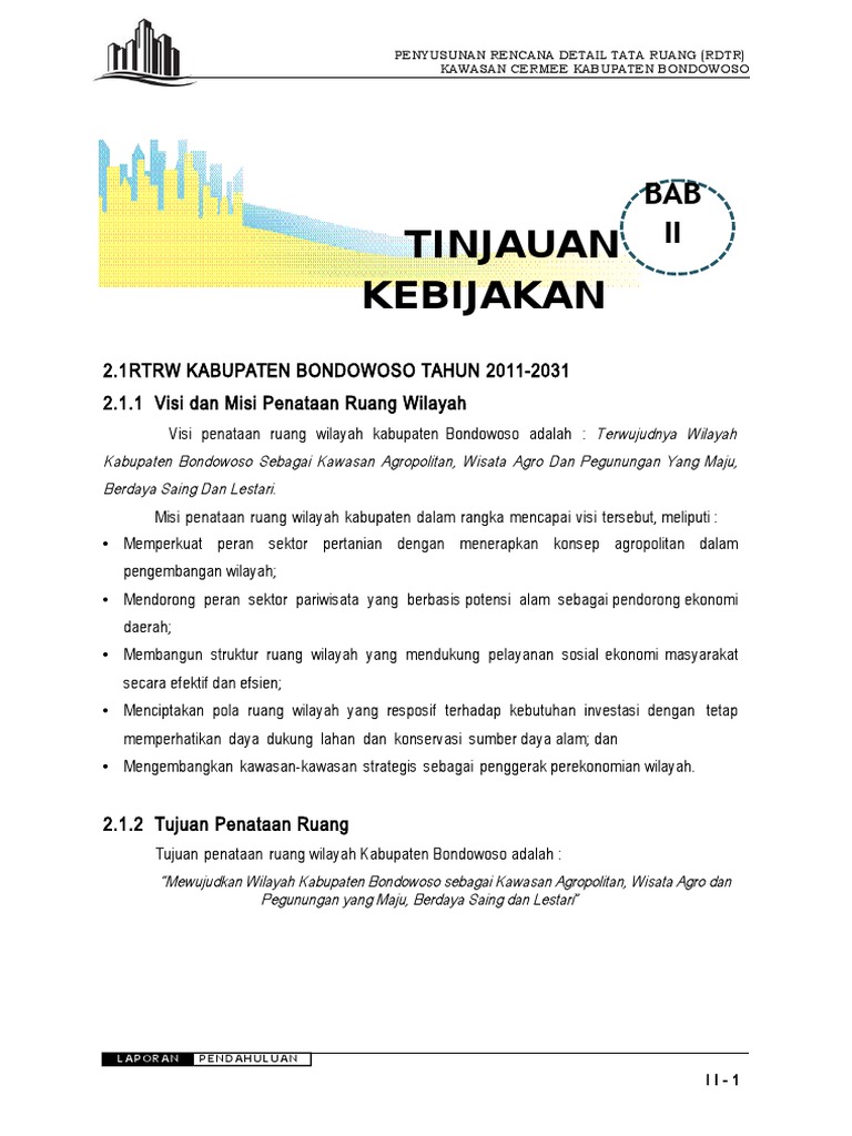 Bab II Tinjauan Kebijakan | PDF | Perjalanan | Sains & Matematika