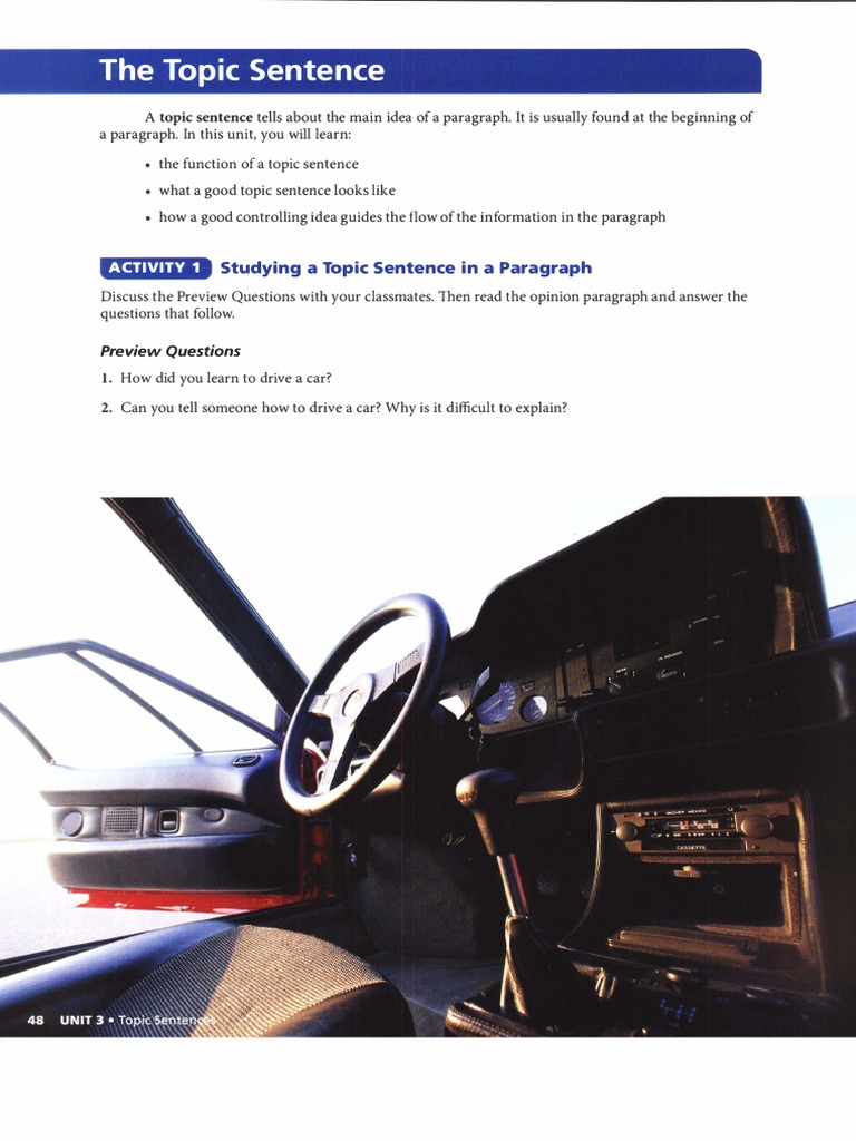 The Function of A Topic Sentence | PDF | Manual Transmission ...