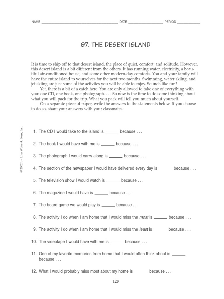 The Desert Island | PDF | Leisure