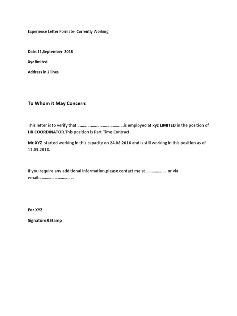 Sample Experience Letter | PDF | Career & Growth