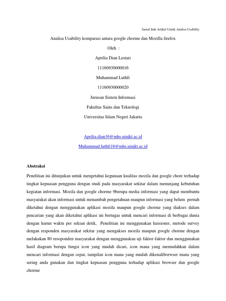 Jurnal IMK Analisa Usability | PDF