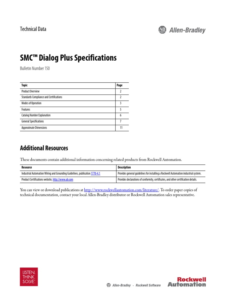 SMC™ Dialog Plus Specifications: Additional Resources | PDF ...