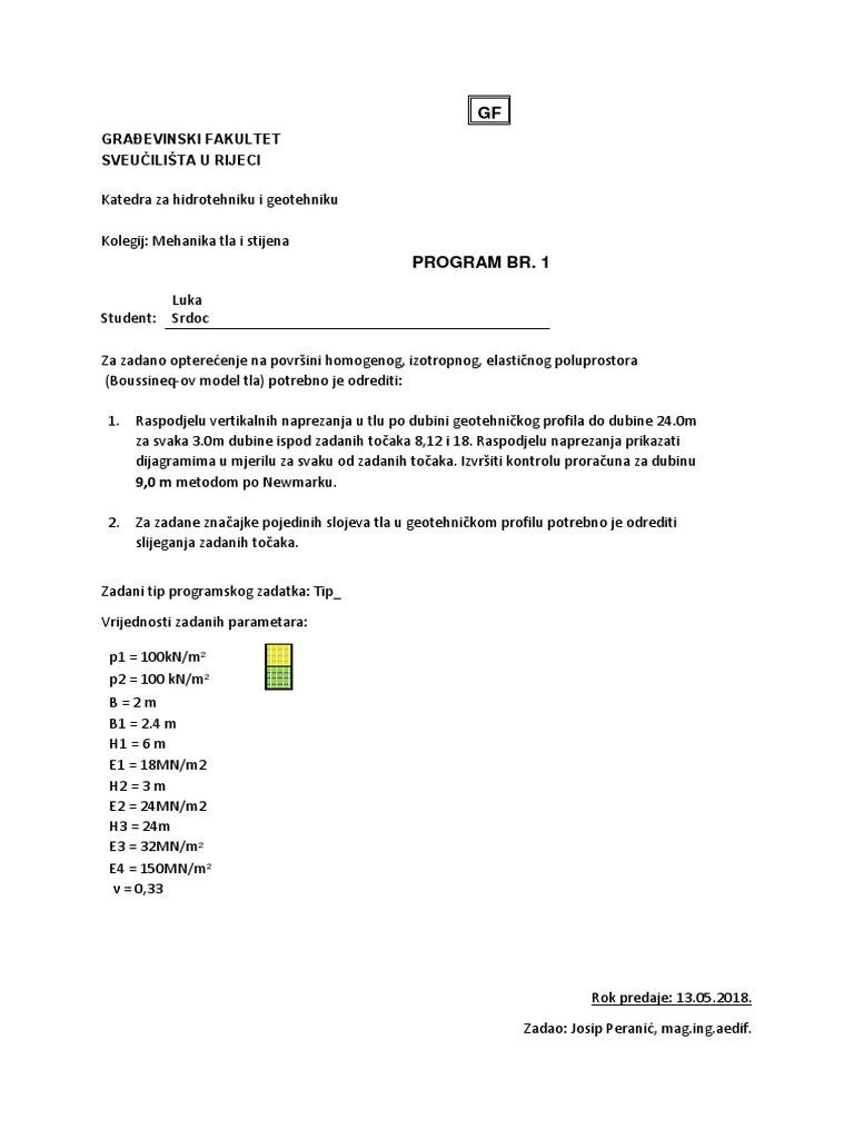 Program Iz Mehanike Tla I Stijena | PDF