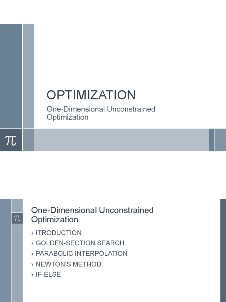 Optimization: One-Dimensional Unconstrained Optimization | PDF | Mathematical Optimization ...