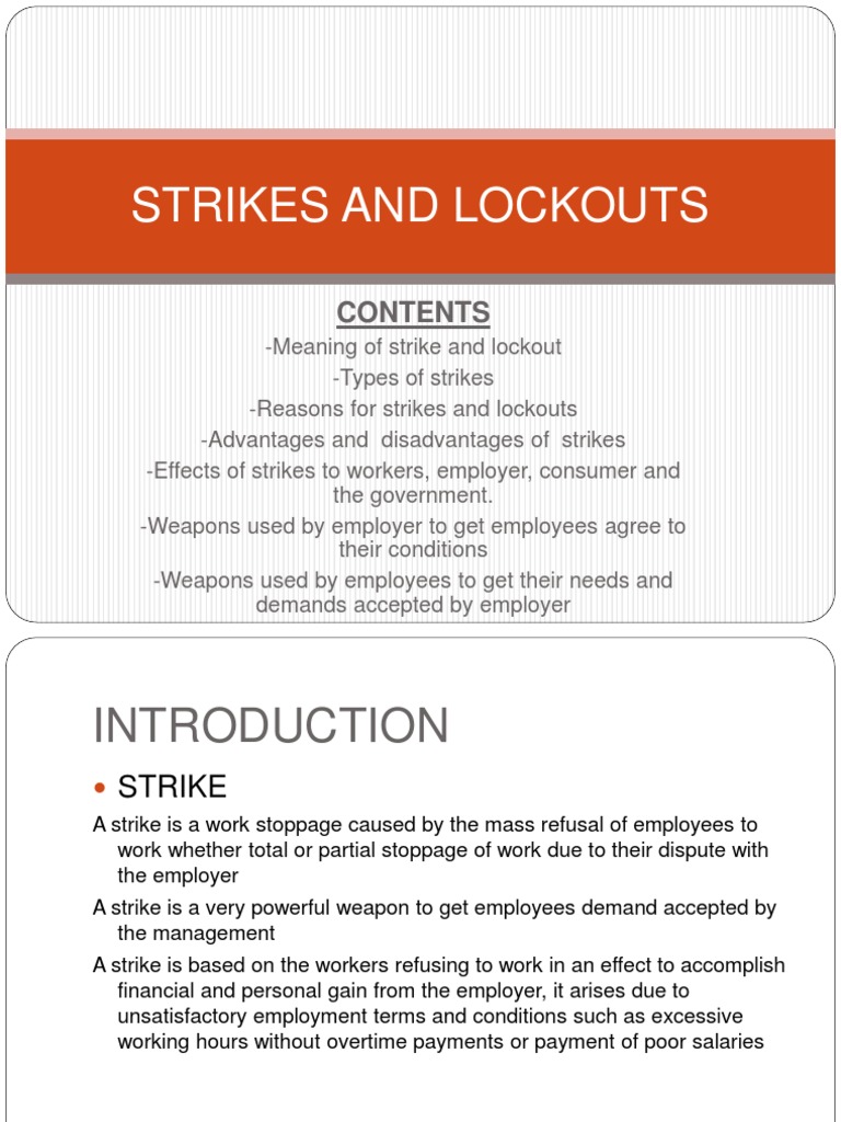 Strikes and Lockouts | PDF | Strike Action | Lockout (Industry)
