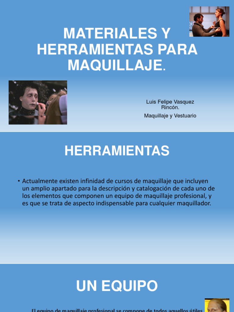 Materiales y Herramientas para Maquillaje | PDF | Productos cosméticos