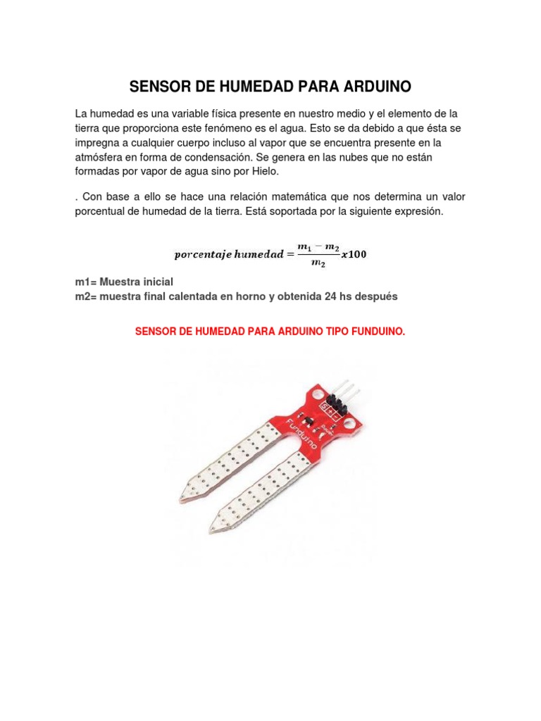 Sensor de Humedad para Arduino | PDF | Humedad | Sensor