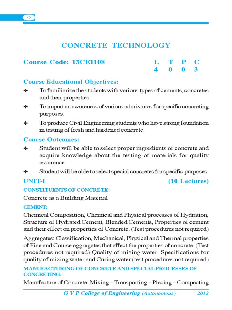 Concrete Technology PDF | Download Free PDF | Building Technology ...