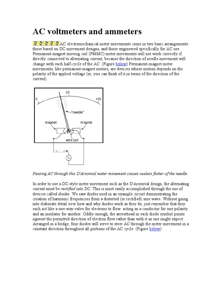 AC Voltmeters and Ammeters | PDF | Root Mean Square | Alternating Current