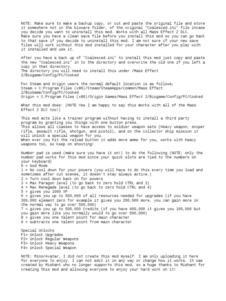 Mass Effect 2 Trainer | PDF | Directory (Computing) | Computer File
