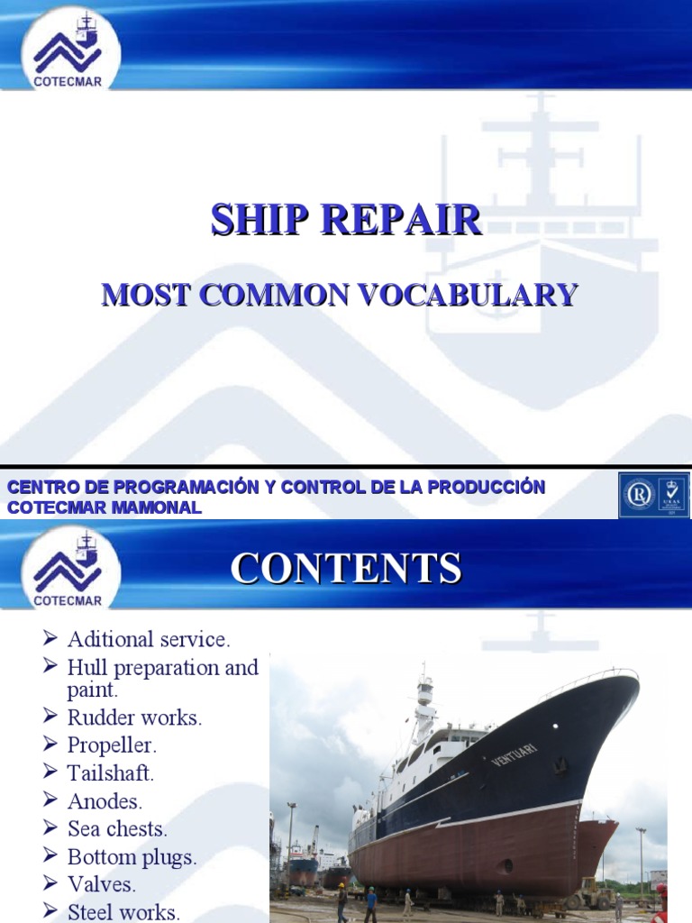 Ship Repair Most Common Vocabulary | PDF | Pipe (Fluid Conveyance) | Ships