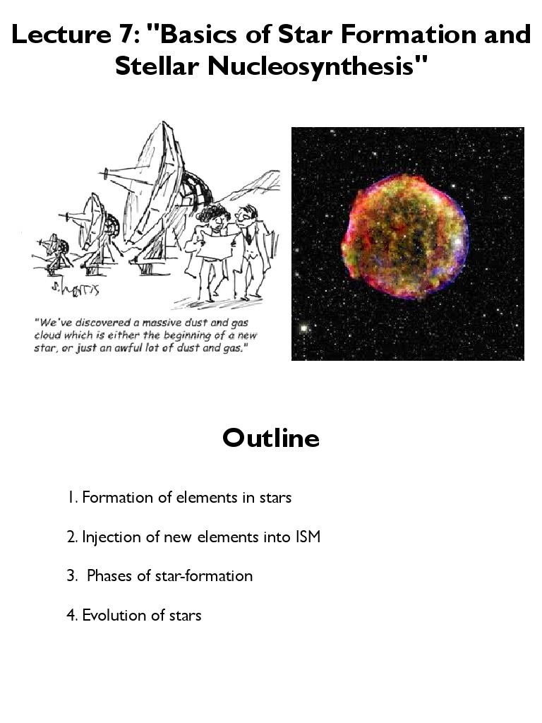 Lecture7 Basics of SF Stellar Nucleosynthesis | PDF | Stars | Star ...