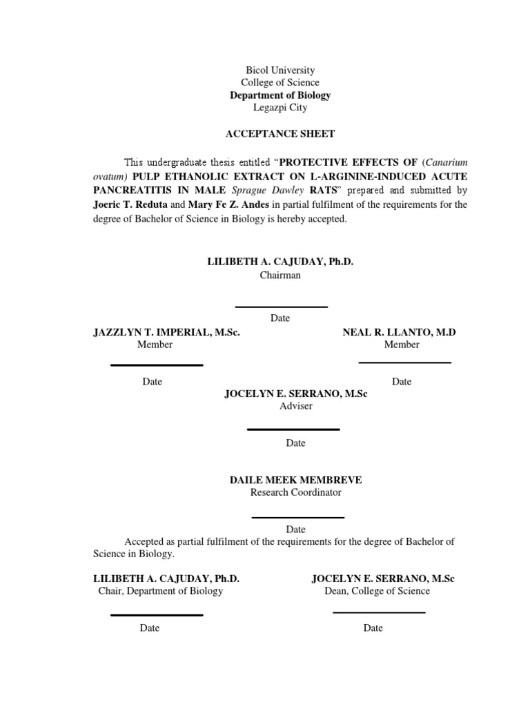 Acceptance Sheet | PDF